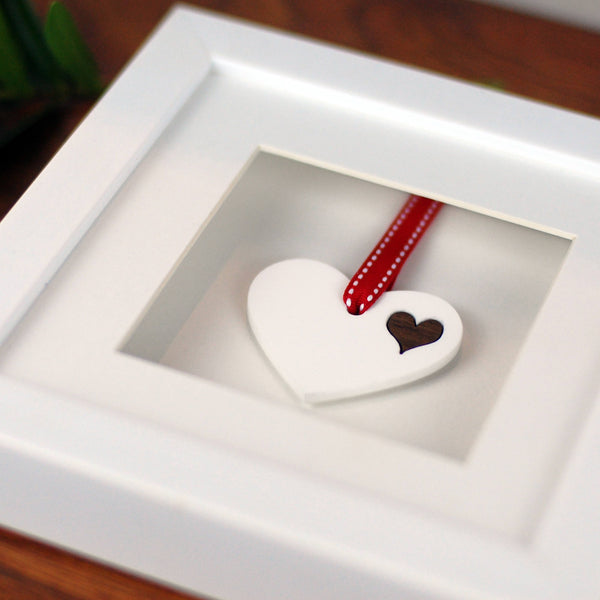 Personalised Double White Acrylic Heart Frame - Afewhometruths